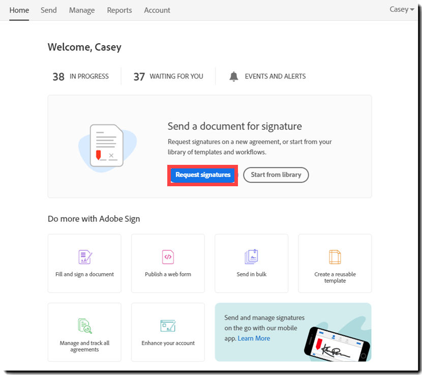 Adobe Acrobat Sign Get Started guide